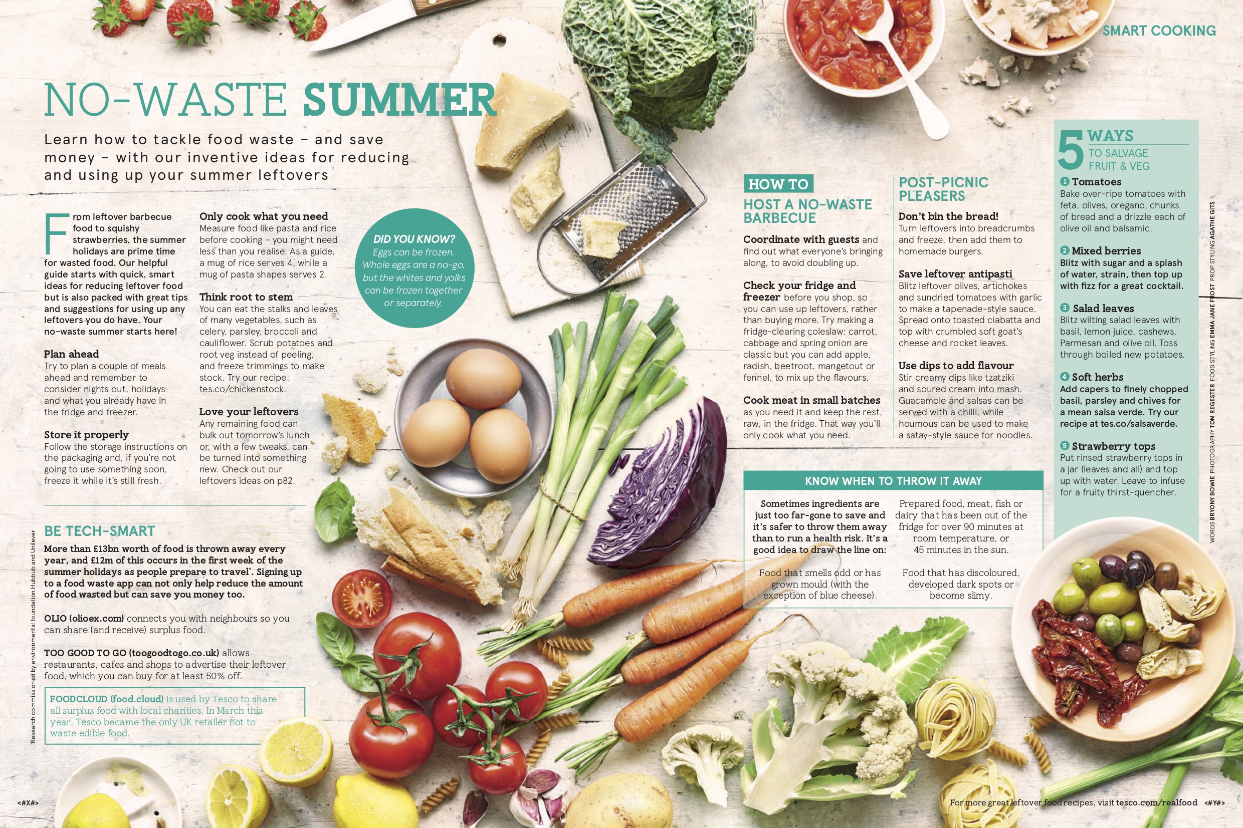 No Waste Summer feature for Tesco Magazine, July/August 2018 – Bryony's ...
